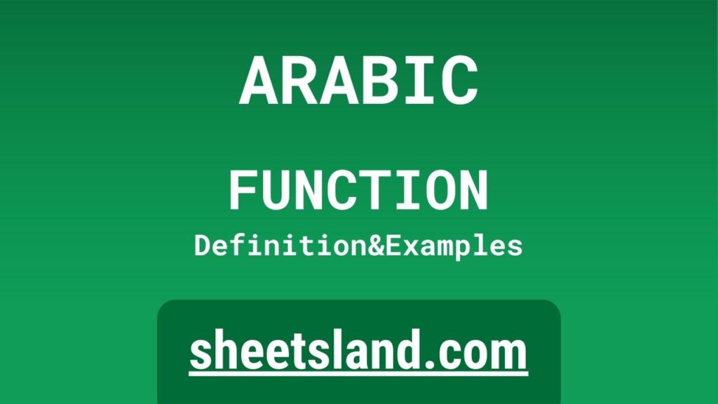 Arabic Function Definition Formula Examples And Usage