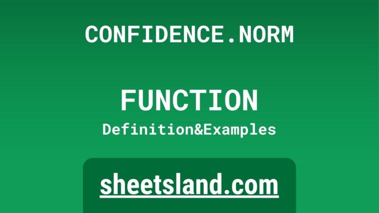 CONFIDENCE.NORM Function: Definition, Formula Examples