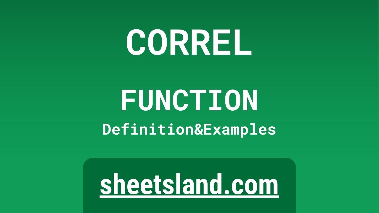 Correl Function Definition Formula Examples And Usage