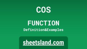 COS Function: Definition, Formula Examples and Usage