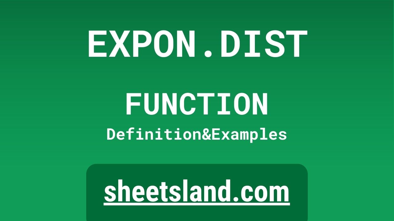 EXPON DIST Function Definition Formula Examples And Usage